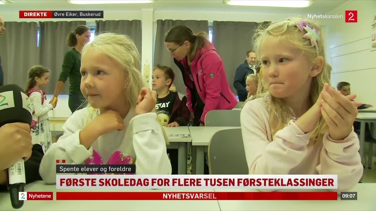 Her får 1. klassingene på Darbu skole se klasserommet sitt