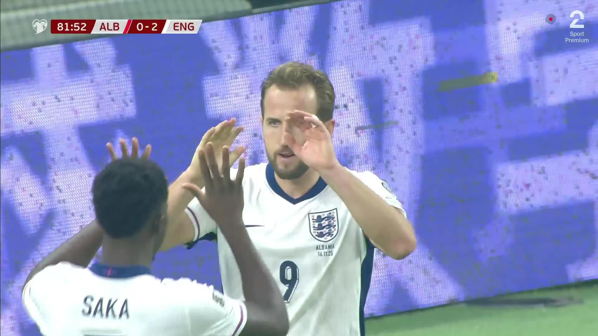 Albania og England: Mål av Harry Kane, 16. november 2025